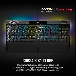 Corsair iCUE Nexus Companion Touch Screen – 5” Diagonal Screen – 6 Programmable Virtual Macro Buttons + K100 RGB Mechanical Gaming Keyboard - Cherry MX Speed RGB Silver Keyswitches