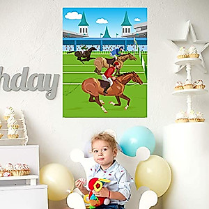 Kentucky Derby Horse Race Party Sticker Game - Pin The Tail on The Horse Poster, Horse Party Game for Kids Birthday Party Favor(24 Tails)