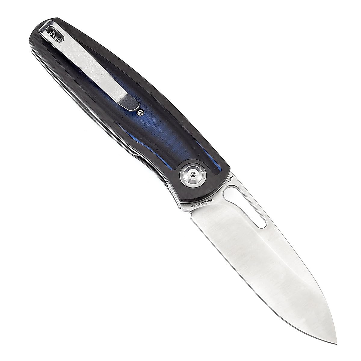 KANSEPT Mato Pocket Folding Knives for Men EDC Camping Folding Knife 3.3'' Satin CPM-S35VN Material Pocket Folding Knife with Twill Carbon Fiber +Blue Black G10 Handle Everyday Carry K1050A4