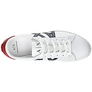 A|X ARMANI EXCHANGE Men's Classics Sneaker, Opt White + Navy + R, 6