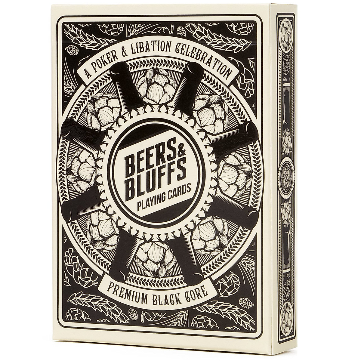 6 Decks Beers & Bluffs Craft Beer Themed Playing Cards | Cream Playing Cards with Custom Hop and Beer Bottle Card Art | Plastic-Coated 310gsm Black Core, Standard Index, Poker Size