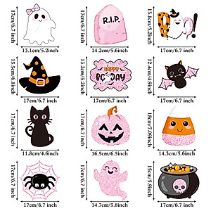 Halloween Hanging Swirl Decorations Happy Boo Day Party Witch Pumpkin Ghost Cutout Halloween Decors for Kids School Room Office Halloween Supplies (Happy Booday)