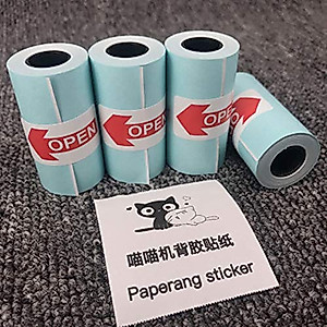 Paperang GZlanu 6 Rolls Thermal Sticker Paper Roll Clear Printing for PeriPage A6 Pocket Thermal Printer for PAPERANG P1/P2 Mini Photo Printer (PPSP3R+PPLB3R+1R),57x30mm