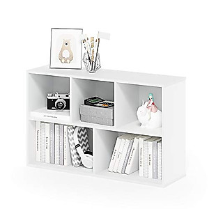 Furinno Luder Bookcase / Book / Storage , 5-Cube, White