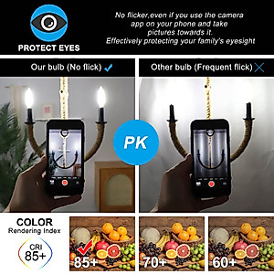 CRLight 10W High Brightness Dimmable LED Candelabra Bulb 5200K Daylight White, 90W Equivalent 900LM E12 LED Bulbs, Upgraded Lengthened B11 Clear Glass Chandelier Light Bulbs, 4 Pack