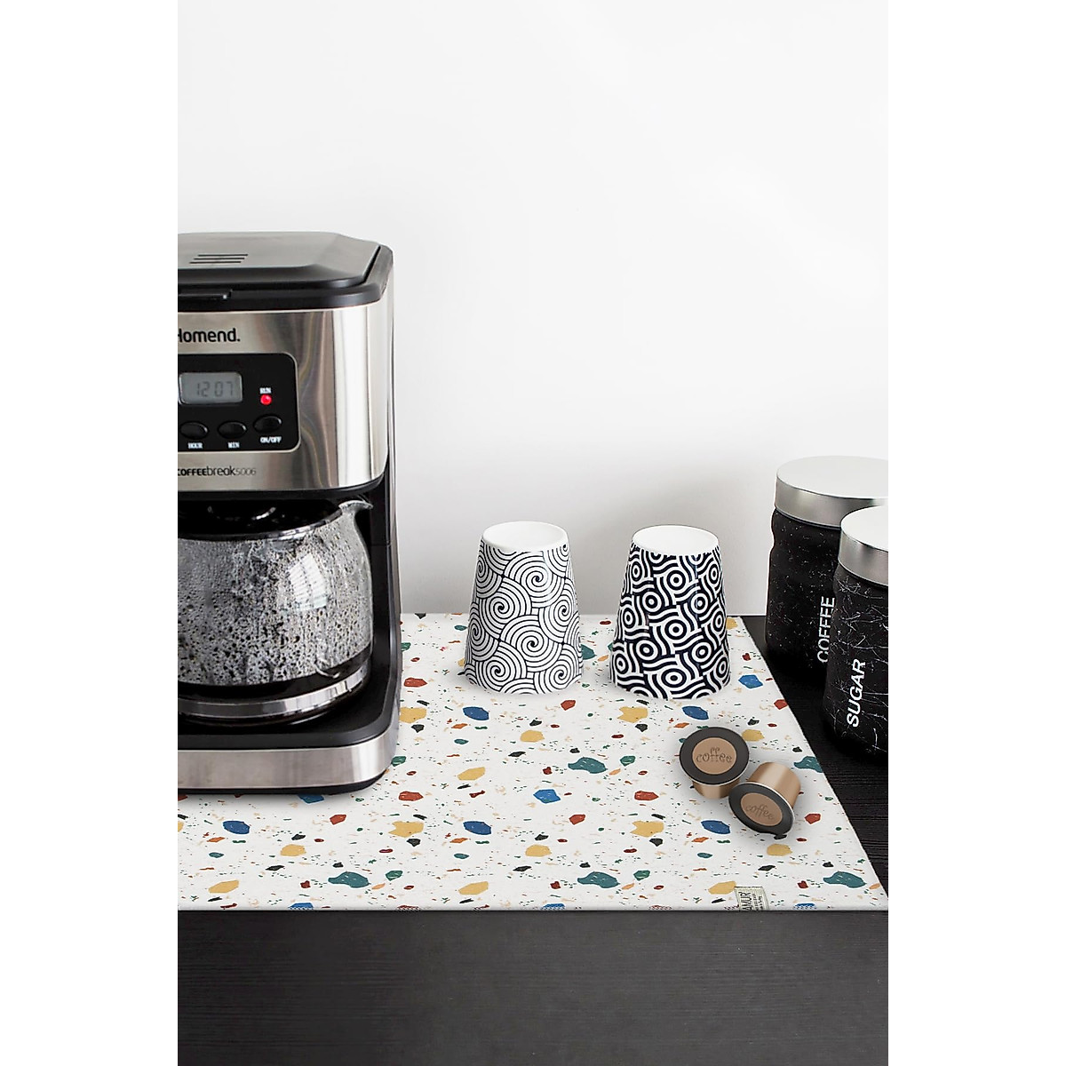 HAMUR Microfiber Dish Drying Mat 16x18 inch, Super absorbent dish draining mat for Kitchen Counter, Kitchen gadgets for easy clean multi-use