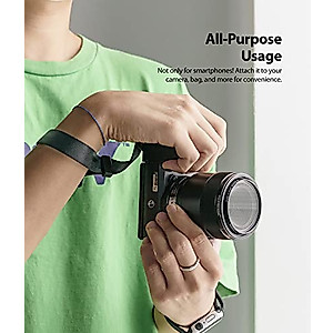 Ringke Hand Strap [Phone Wrist Strap] Designed for Camera Strap and Phone Strap, Adjustable Sturdy Universal Lanyard Compatible with Camera and Phone Case - Black