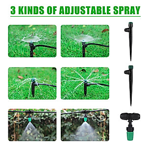 NRWRTY Leak-Proof Drip Irrigation Kit,Quick Connect Irrigation System,Lock Barbed Garden Watering System with 1/4 inch 1/2 inch Irrigation Tubing Hose for Garden,Raised Garden Bed, Lawn
