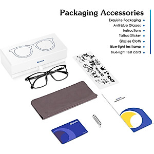 OIAMIK Blue Light Blocking Glasses: Computer Reading TV Phones Gaming Glasses Anti Eyestrain Blue Light Glasses for Woman/Men Anti UV Glare Eyeglasses (Black)