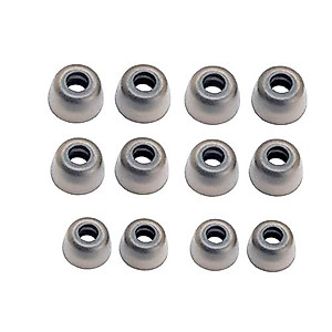 JNSA Ear Tips Ear buds Ear gels Ear Caps replacement for Jabra Elite Active 65t / Jabra Elite 65t / 75t/other same shape True Wireless earbuds,Fit in The Case, S/M/L 6 Paris,Gray (dz6psml)