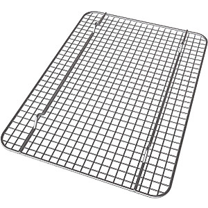 Hamilton Housewares Stainless Steel Cooling Rack - Heavy Duty and Oven Safe, Good for Cooling, Baking and Roasting - Perfect for Cookies, Cakes & More - Fits Perfectly in Quarter Sheet Pan(8.5" x 12")