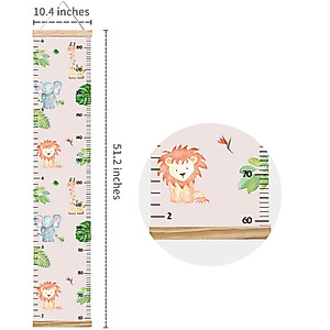 Animals Growth Chart for Kids, Baby Height Chart, Canvas Height Measuring Rulers for Boys Girls (Animals 2)