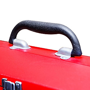 BIG RED ATB213 Torin 16" Hip Roof Style Portable Steel Tool Box with Metal Latch Closure, Red