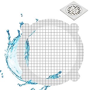 JINSILU,50 Pack,Disposable Shower Drain Hair Catcher Mesh Stickers,Shower Hair Drain Catcher,Drain Cover