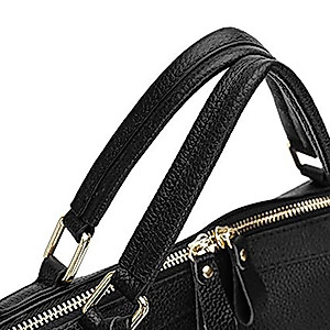 Women's Top-Zip Satchel Leather Handbag Lady Cross body Bag Female Cowhide Tote Bag