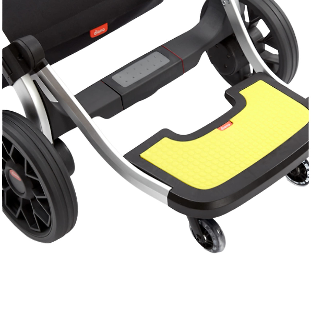 Diono Quantum Hop n Roll Buggy Board, Detachable Ride Along Stroller Platform Glider Board with Clip n Go System, Yellow