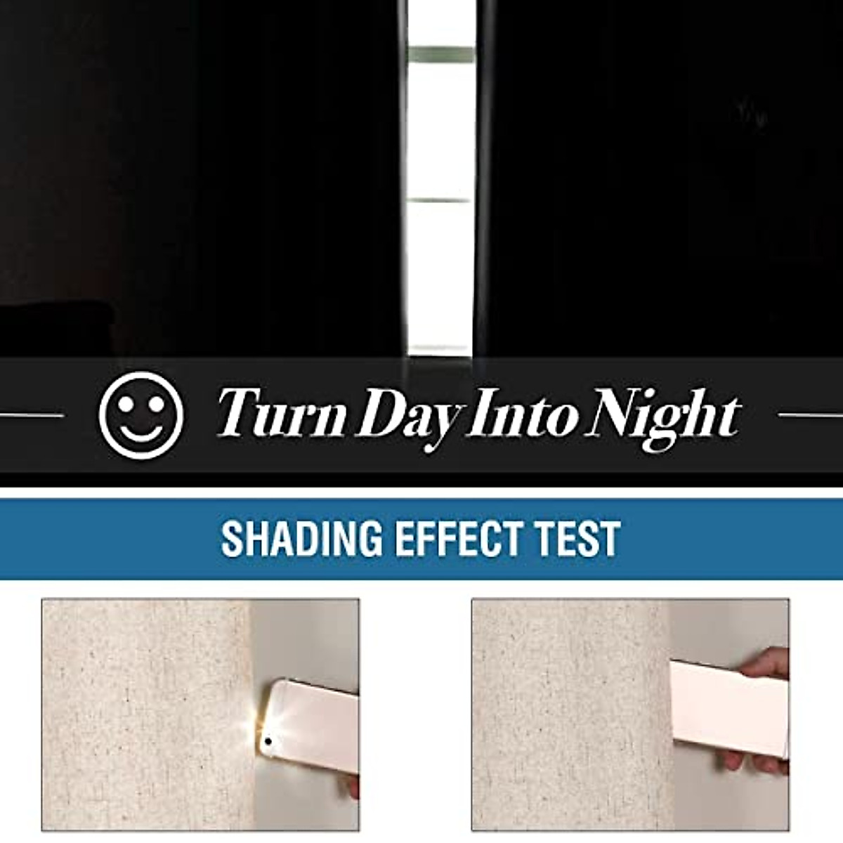 Linen Blackout Curtains 72 Inches Long 100% Absolutely Blackout Thermal Insulated Textured Linen Look Curtain Draperies Anti-Rust Grommet, Energy Saving with White Liner, 2 Panels, Natural