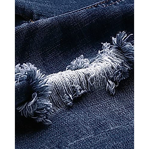 Utyful High Waisted Skinny Capri Jeans for Women Ripped Jean Capris Denim Pants Cobalt Night Blue Large