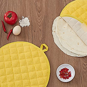 Lifaith ortilla Warmer,Tortilla Server,Pancake Keeper,Size 12” High Density Fabric Keep Warm,Bag to Keep Food Warm (Yellow) …