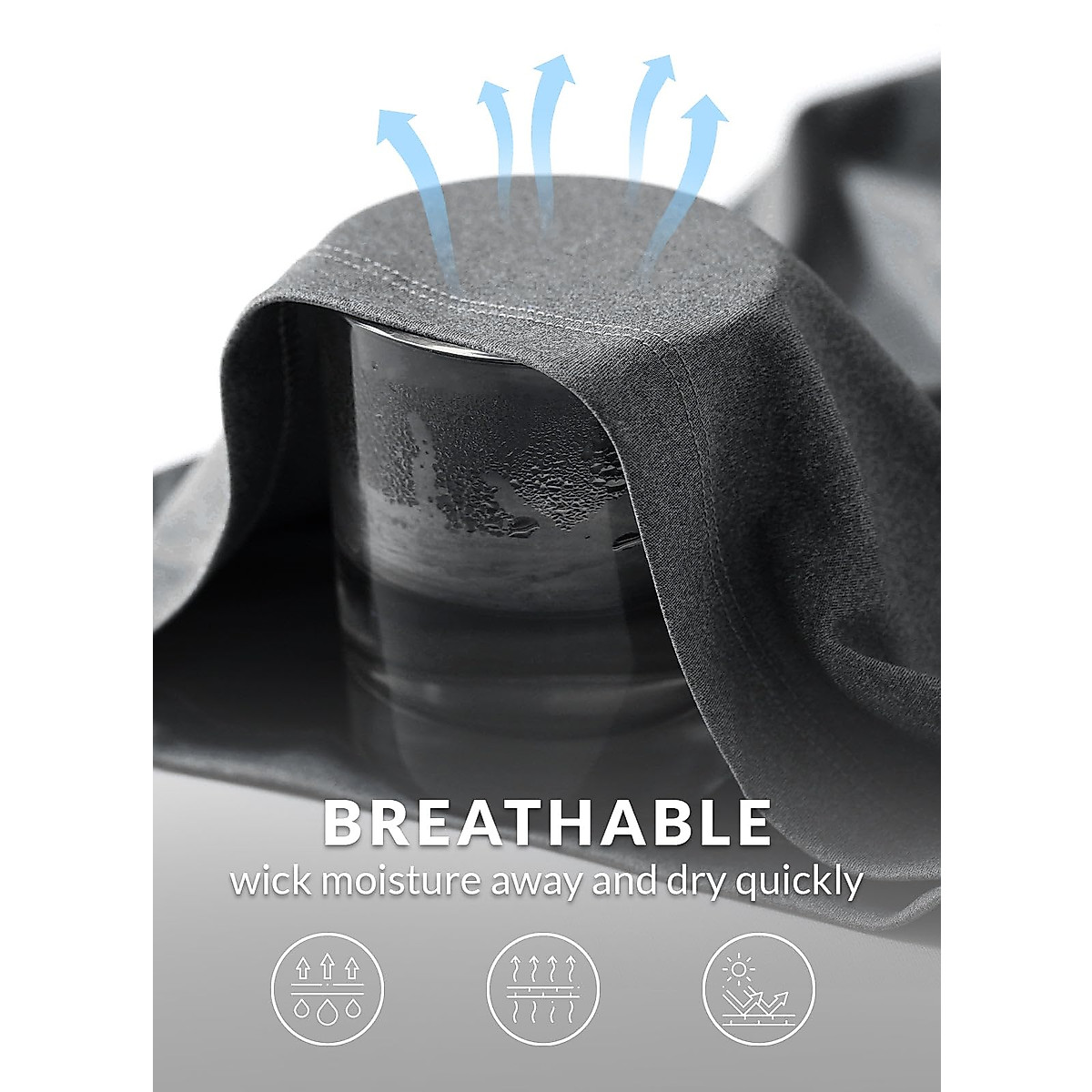 BALEAF Men's Long Sleeve Running Shirts Workout Tops Quick Dry SPF Rash Guard Lightweight Hiking Sun Protection t Shirt Grey M