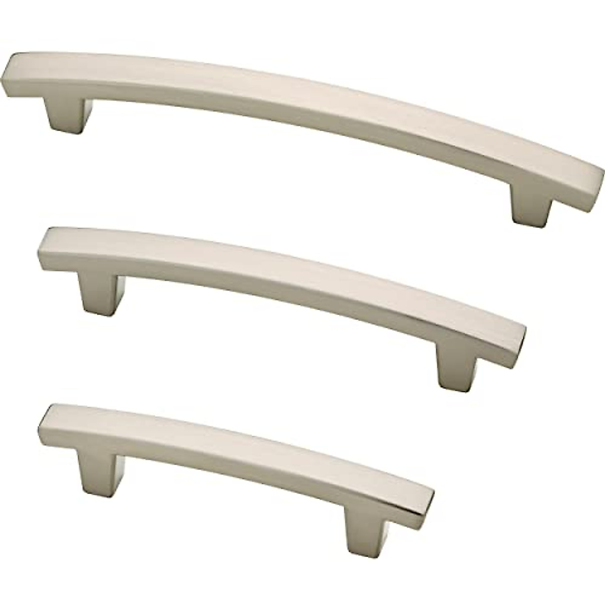 Franklin Brass Pierce (10-Pack) Cabinet Handles 4' Hole Center Brushed Nickel Kitchen Drawer Pulls Dresser, Furniture Hardware P29615K-SN-B