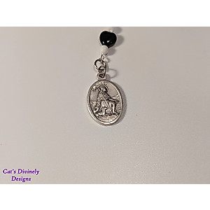 St. Rocco White Howlite & Jet Black Car/Vehicle Rosary