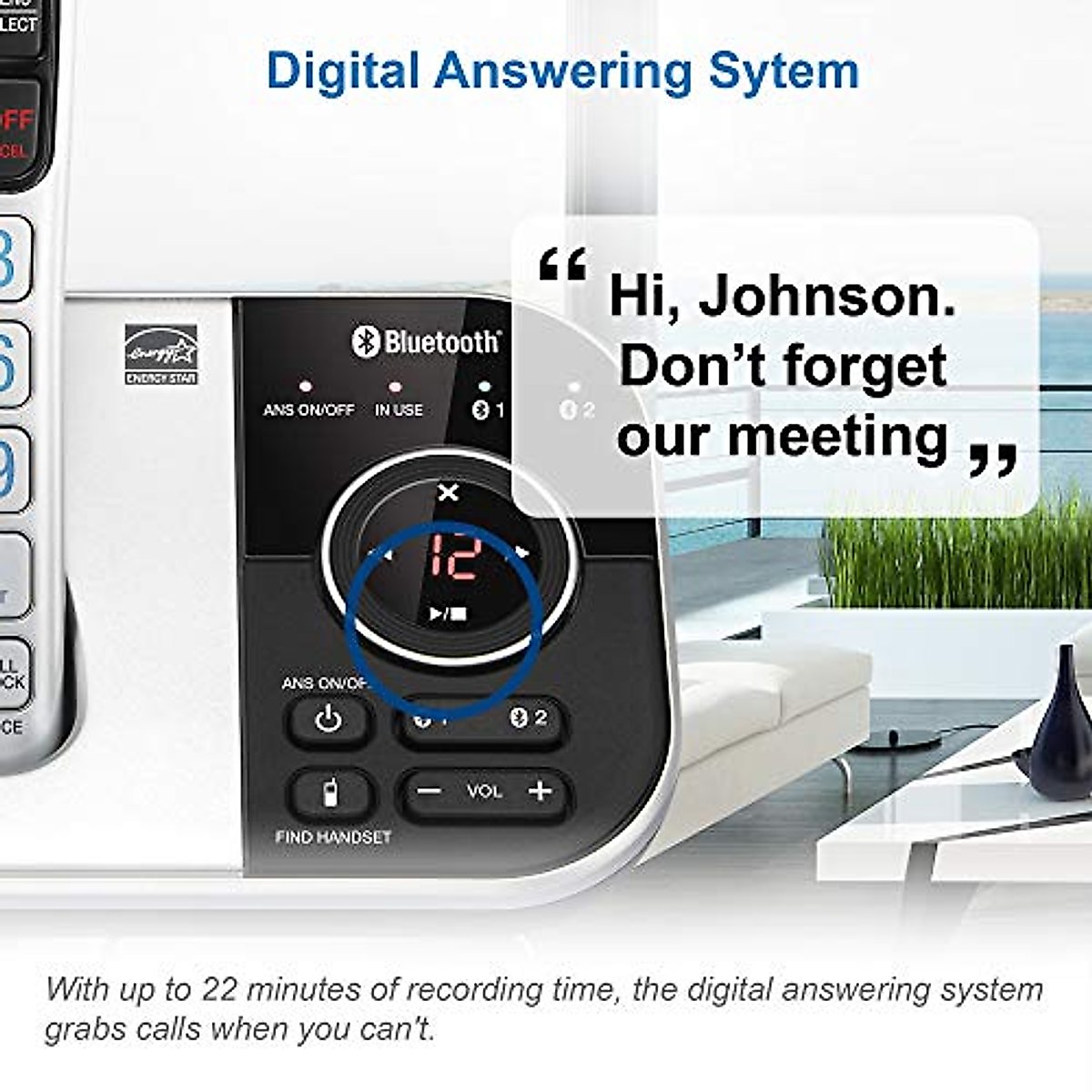 VTECH VS112-2 DECT 6.0 Bluetooth 2 Handset Cordless Phone for Home with Answering Machine, Call Blocking, Caller ID, Intercom and Connect to Cell (Silver & Black)