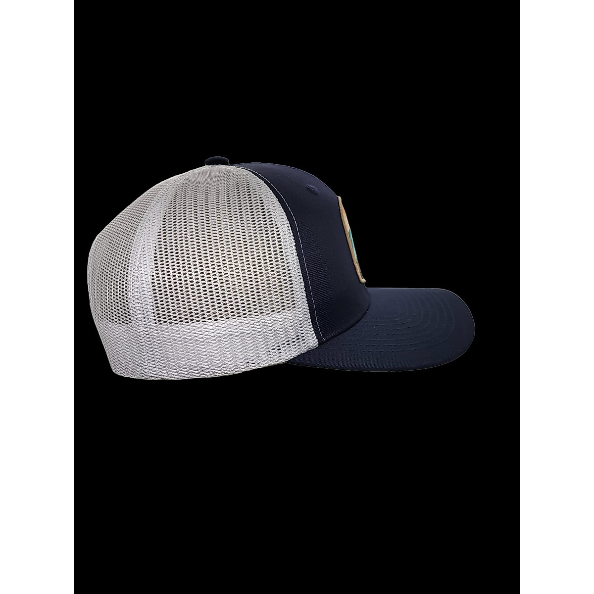 Acadia Trucker Hat with National Park Woven Patch (Navy/White)