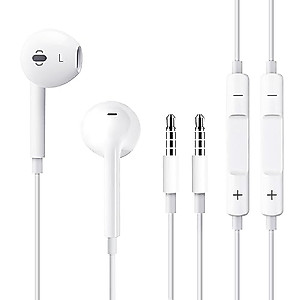 2 Pack Apple Earbuds [Apple MFi Certified] Headphones Earphones with 3.5mm Wired in Ear Headphone Plug(Built-in Microphone & Volume Control) Compatible with iPhone,iPad,iPod,PC,MP3/4,Android -White