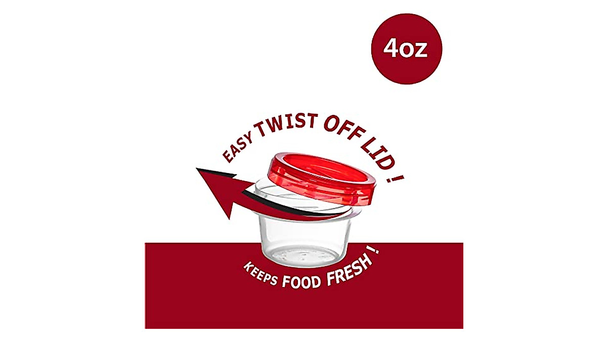 4 oz Twist Top Food Containers (10 Pack) - Reusable, Airtight