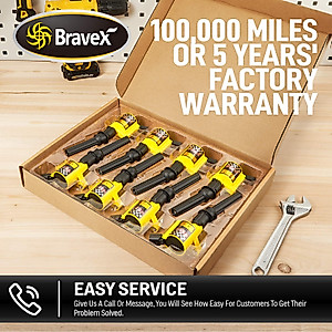 High Performance Pack of 8 Curved Boot - Upgrade 15% More Energy Ignition Coil Compatible with Ford F150 F250 F350 Lincoln Mercury 4.6L 5.4L V8 Compatible with DG508 C1454 C1417 FD503