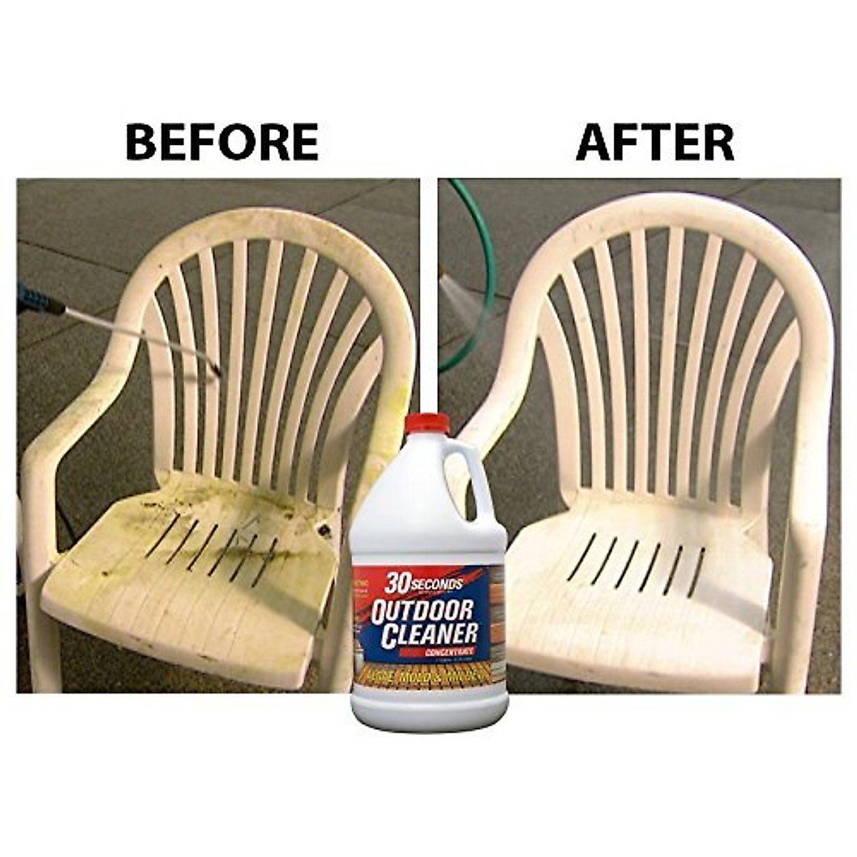 30 SECONDS Outdoor Mold & Mildew Stain Remover | Concentrate | 128 fl oz | Vinyl Siding Fences Patios & More | 4 Pack