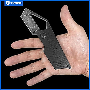 Tyger K7 EDC Folding Pocket Knife | Black Stone-washed 154CM Steel Blade | G-10 Handle | TG-KF9C2898