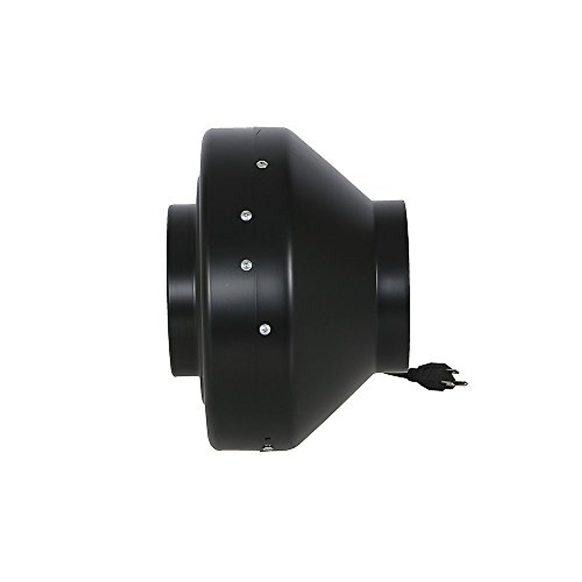Hurricane 6 Inch Inline Fan 435 CFM - Quiet Fan with Steel Housing and Powder-Coated Finish, Easy Installation, Black