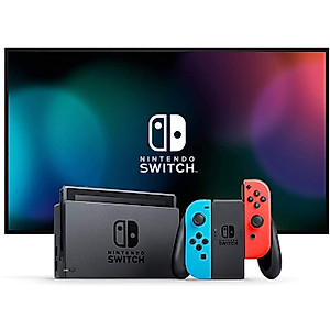 Nintendo Newest Switch 32GB Console with Neon Blue and Neon Red Joy-Con, 6.2" Touchscreen 1280x720 LCD Display, 802.11AC WiFi, Bluetooth 4.1 + MarXsol_12-in-1 Accessories Holiday Bundle