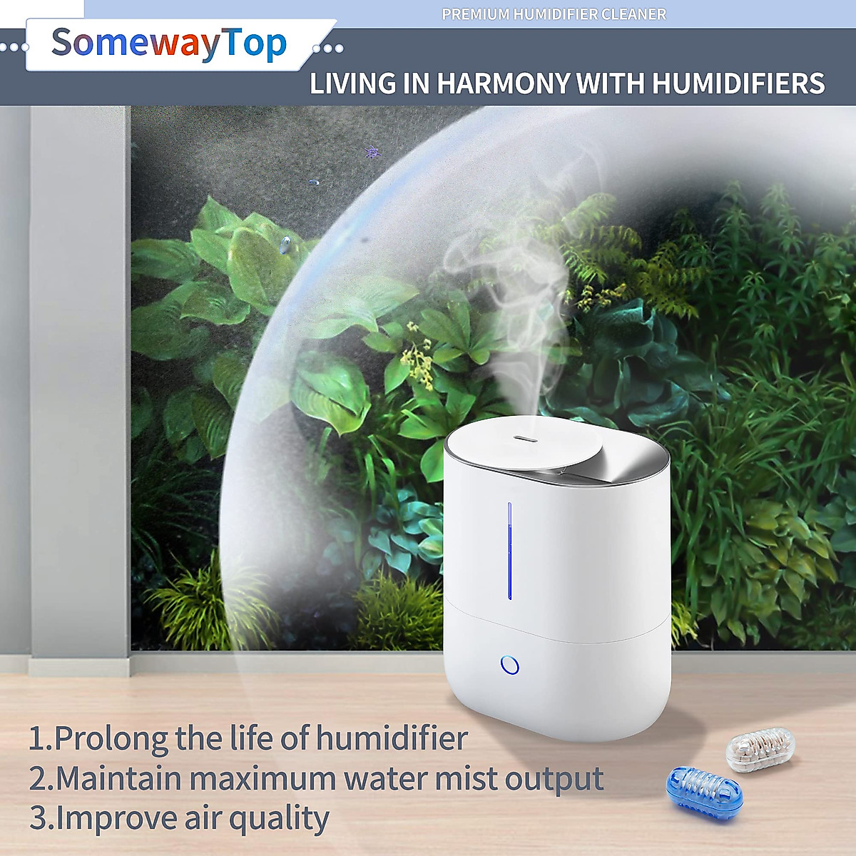 [2024 VER] 20X Humidifier Cleaner, Demineralization Cartridge for Humidifier Compatible with Protec Demineralization Cleaning Ball, Homedics Humidifier Filter Replacement & Humid Clean Cartridge