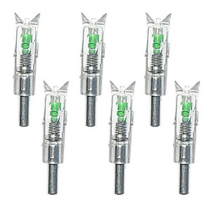 Reikawa 6PCS Lighted Nocks for Crossbow with .300''/7.62mm Inside Diameter,Half Moon Style Lighted Archery nocks