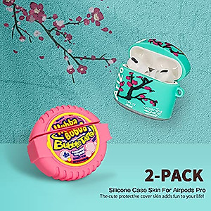 [2Pack] Cute Airpods Pro Case, 3D Cartoon Bubble Gum & Drink Food Design Airpod Pro Cover Funny Shockproof Protective Skin Accessories Silicone Case Cover Compatible with Airpods Pro for Girl Women