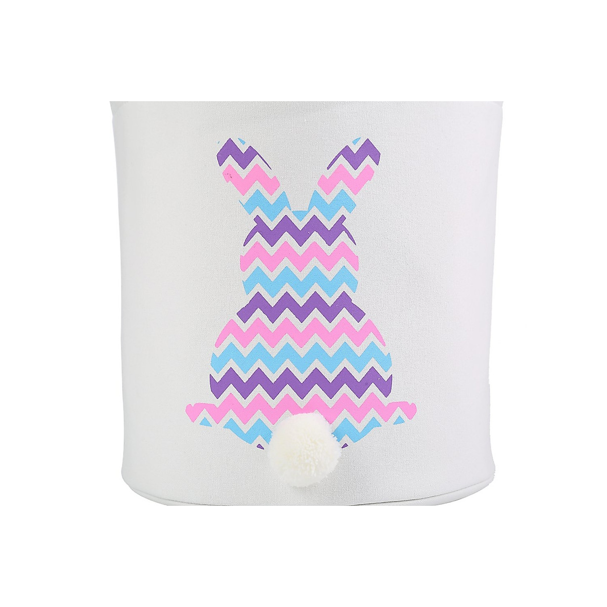 E-FirstFeeling Easter Basket Canvas Egg Hunt Easter Bunny Basket Candy Basket Rabbit Easter Bucket Bag for Easter Party (multicolor)