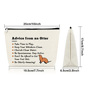 Sazuwu Otter Lover Gift Sea Otter Gifts for Women Makeup Bag Animal Lover Gift Cute Otter Animal Gift Inspiration Gifts for Friend Female Cosmetic Bag Birthday Christmas Gifts Travel Pouch