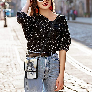 ALAZA Wolf Print Wild Animal Painting Small Crossbody Wallet Purse Cell Phone Bag Rfid Passport Holder with Credit Card Slots