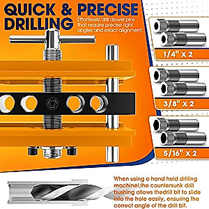 TRAVEANT Self Centering Dowel Jig Kit,Jig Drill Guide Bushings Set,Wood Working Tools Drill and Accessories,Dowel Jigs Woodworking Tools (Aluminum alloy)