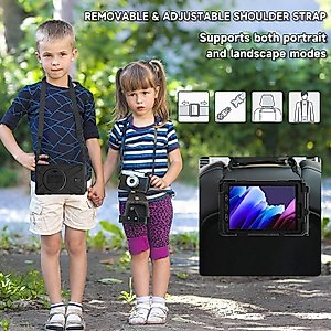 DreamerX for Samsung Galaxy Tab Active 3/Active5 8.0 Case, Hybrid Shockproof Rugged Drop Protective Case with Stand Handle Hand/Shoulder Strap for Galaxy Tab Active5 8" 2024, Active3 8" 2020, Black