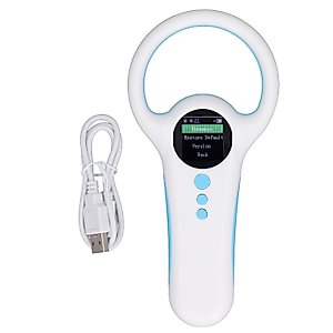 Mavaol Handheld RFID Pet Microchip Scanner, with 134.2kHz 125kHz Dual Frequency, 8 to 20 cm Scanning Range, 800 Data Storage, for Cat, Dog Pet Identification