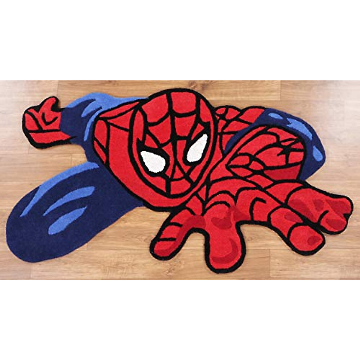 Spider Man Shape 2'3"x4' Handmade Tufted 100% Spiderman Woolen Boys & Girls Area Rugs Carpet
