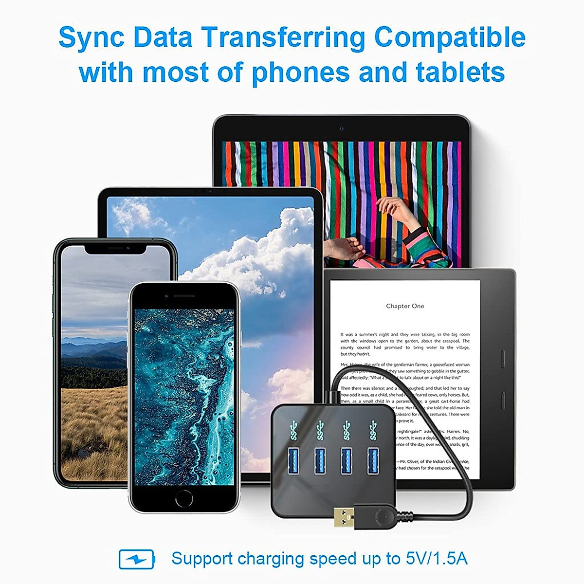 GPPZM USB Hub 3.0 Adapter USB Splitter 4 Port USB 3.0 Hub for PC Computer Accessories Cable