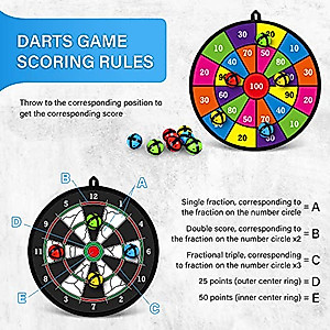 NATGGZ Double Sided Dart Board with 12 Sticky Balls - Excellent Indoor Game and Party Games - Dart Board Toys Gifts for 5 6 7 8 9 10 11 12 Year Old Boy Kids