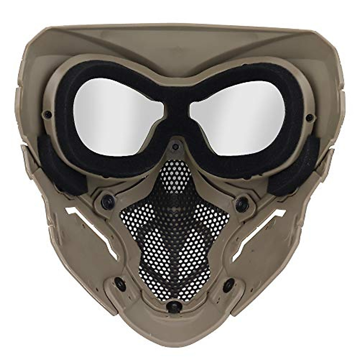 Airsoft Mask, Protective Full Face Tactical Mask for BB Gun/CS Game Man&Women (Khaki)