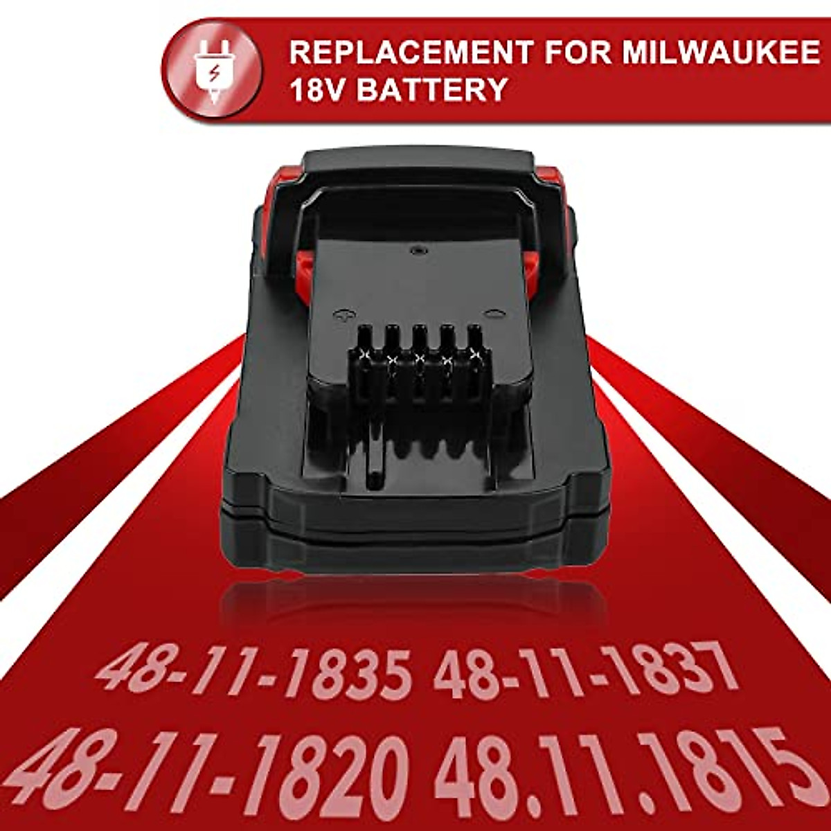 Dosctt 2 Packs 18V 3.0Ah 48-11-1835 48-11-1837 Replacement Battery Compatible with Milwaukee M18 Battery Lithium ion 48.11.1815 48-11-1820 48-11-1828 48-11-1840 48-11-1850 48-11-1852