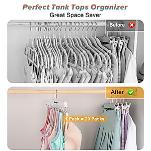 Bra Hanger for Closet, 2 Pack Tank Top Hanger w/20 Hooks Capacity Foldable Wood Space Saving Hangers, 360°Rotating Closet Organizers and Storage for Dorm & Apartment for Bra Scarf Ties(White)